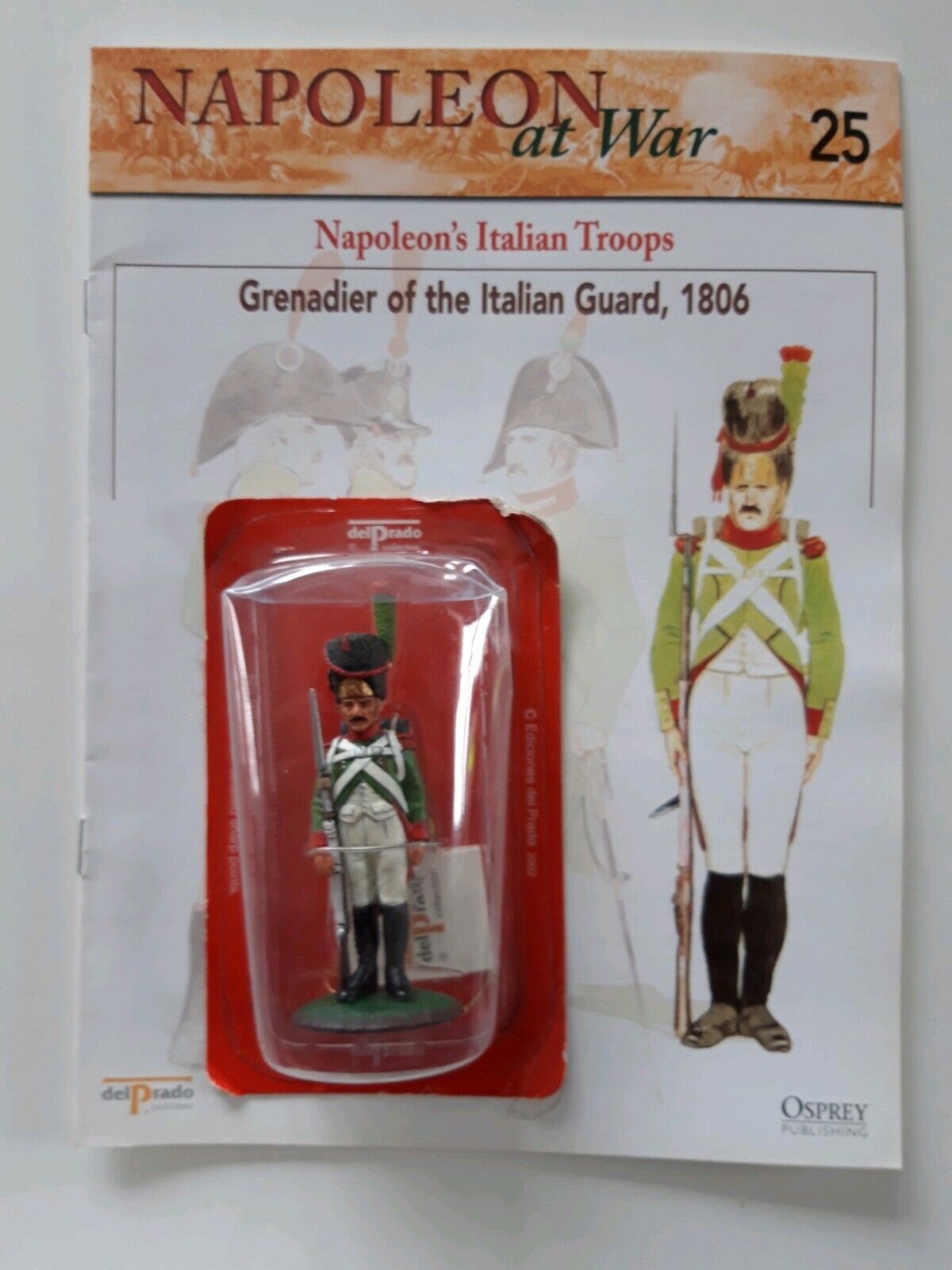 Del prado napoleon at war 25 waterloo 1:30 Italian guard book – whiffo
